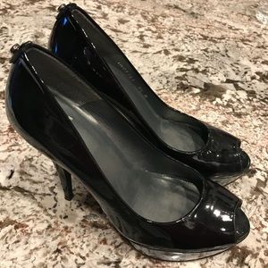 Stuart Weitzman | Shoes | Stuart Weitzman Black Peep Toe Platform Pumps ...